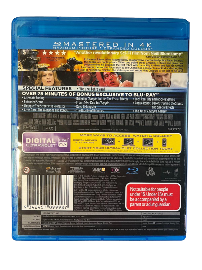 Chappie Blu-Ray - Bluraystore.com.au