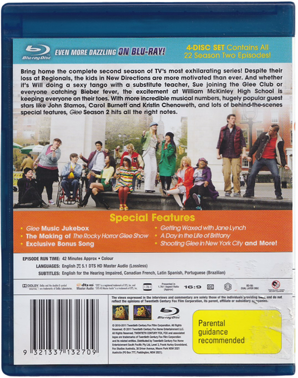 Glee Season 2 Blu-Ray – Blu-Ray Store